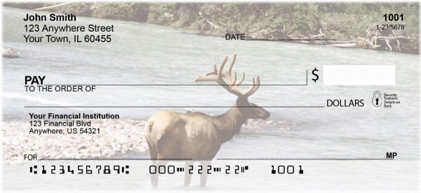 Elk in the High Country Personal Checks | Carousel Checks