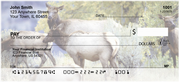 Elk in the High Country Personal Checks | Carousel Checks