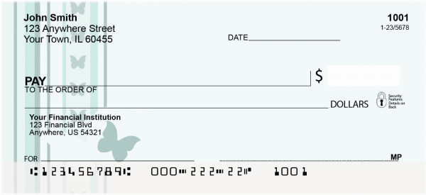 Butterfly Stripes Personal Checks | Carousel Checks