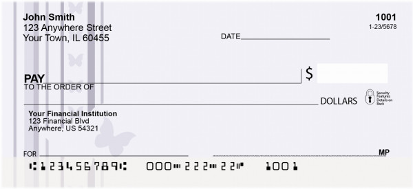 Butterfly Stripes Personal Checks | Carousel Checks