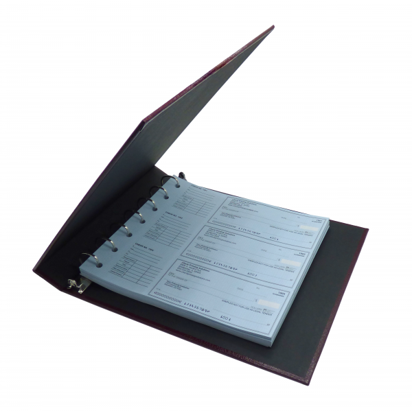 Burgundy Deskset Check Binder