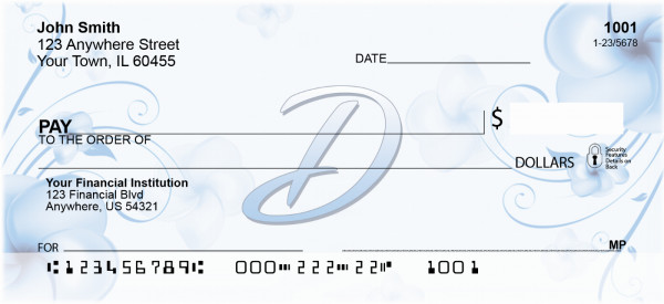 Floral Monogram D Personal Checks | Carousel Checks