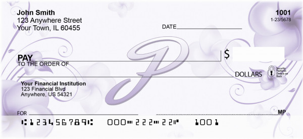 Floral Monogram P Personal Checks | Carousel Checks