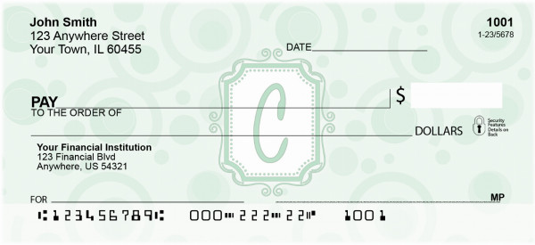 Bubbly Monogram C Personal Checks | Carousel Checks