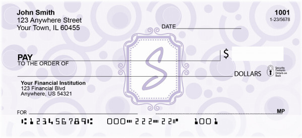 Bubbly Monogram S Personal Checks | Carousel Checks