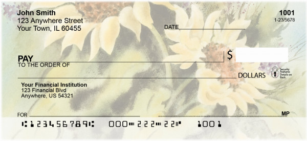 Watercolor Sunflowers Personal Checks | Carousel Checks