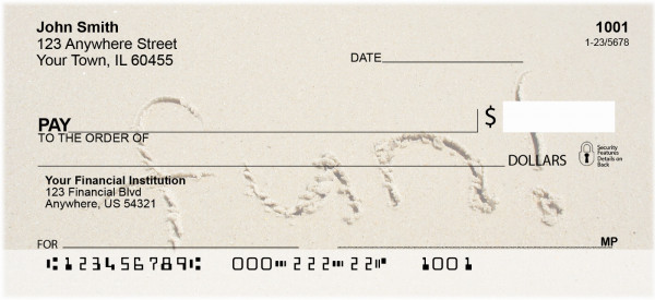 Messages in Sand Personal Checks | Carousel Checks