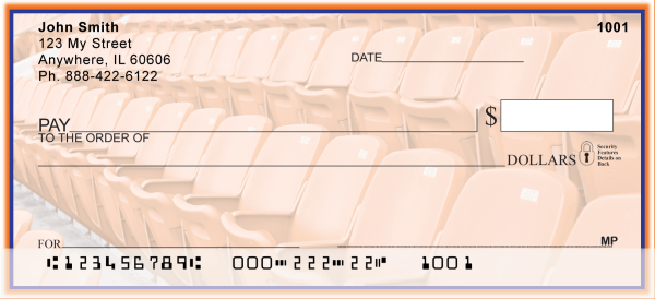 Blue & Orange Football Team Personal Checks