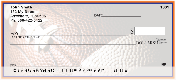 Blue & Orange Football Team Personal Checks