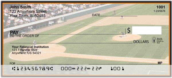 Orange & Black Baseball Team Checks | Carousel Checks