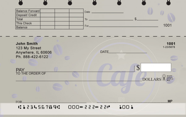 Top Stub | Café Personal Checks | Carousel Checks