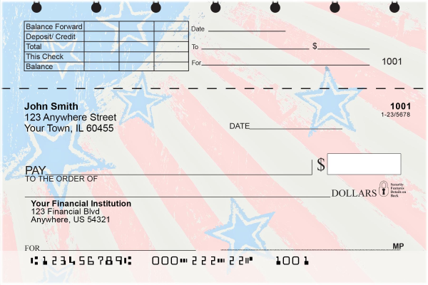 Top Stub | Stars and Stripes Personal Checks | Carousel Checks